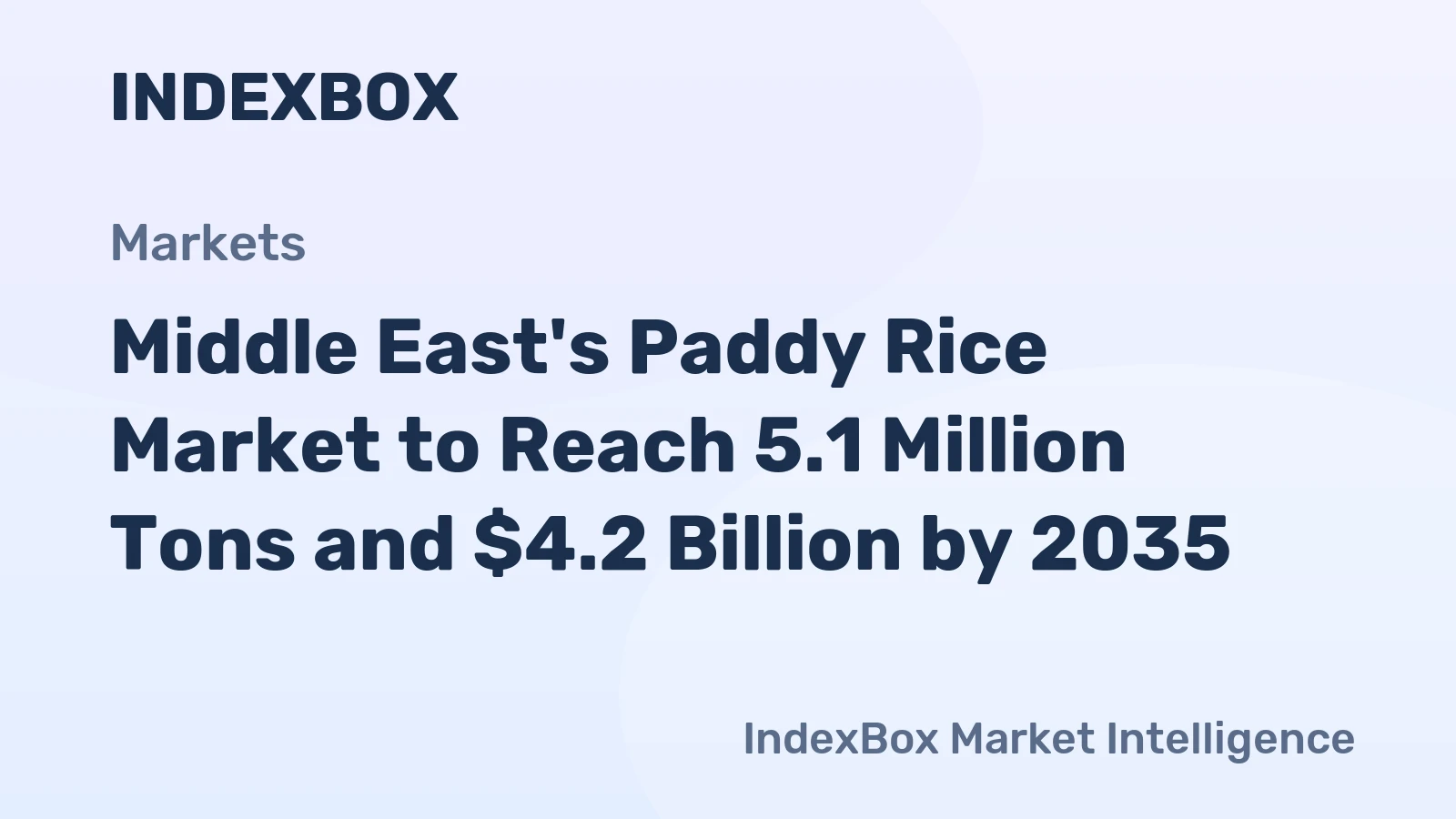 Middle East's Paddy Rice Market to Reach 5.1 Million Tons and $4.2 Billion by 2035