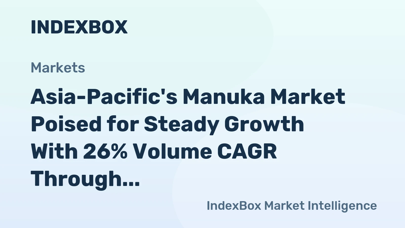 Asia-Pacific's Manuka Market Poised for Steady Growth With 26% Volume CAGR Through 2035