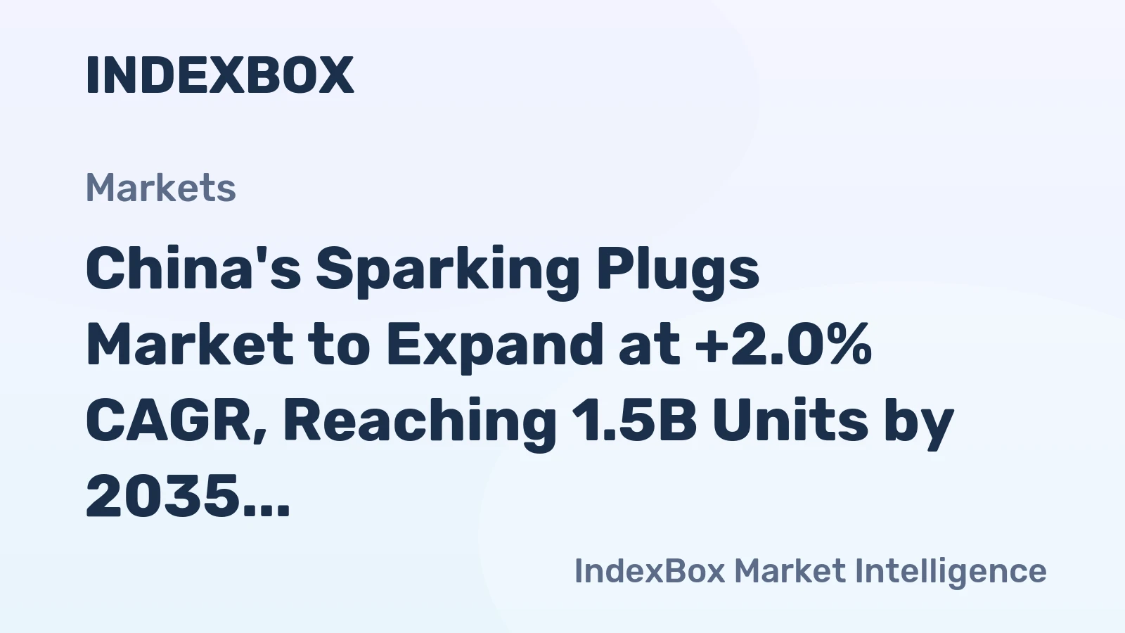 China's Sparking Plugs Market to Expand at +2.0% CAGR, Reaching 1.5B Units by 2035