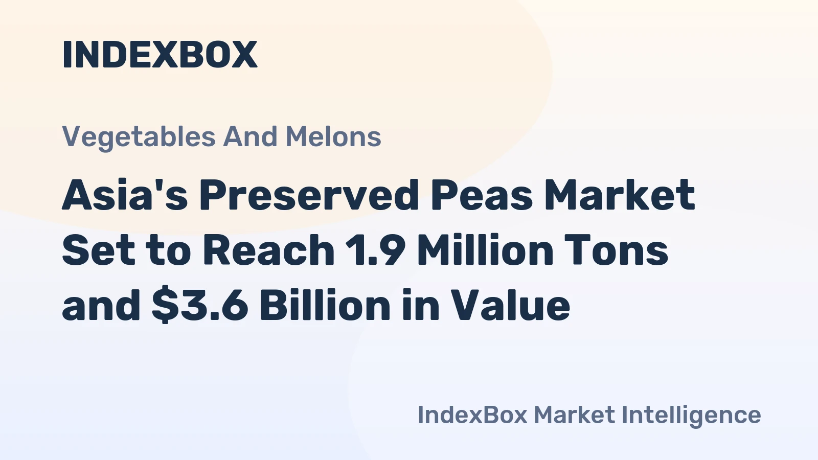 Asia's Preserved Peas Market Set to Reach 1.9 Million Tons and $3.6 Billion in Value