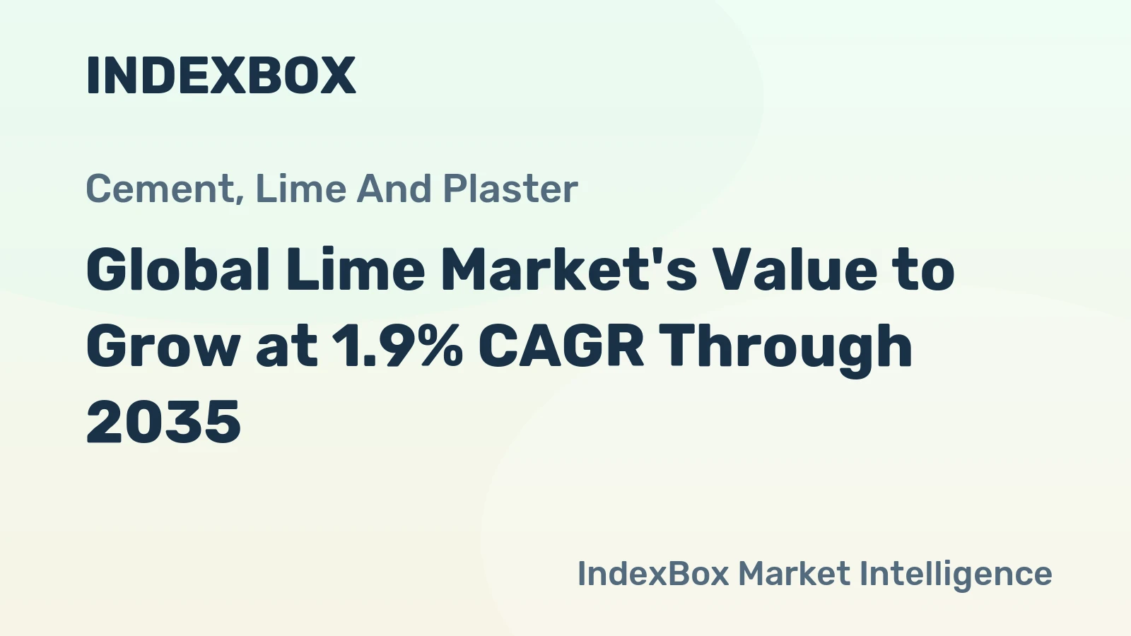 Global Lime Market's Value to Grow at 1.9% CAGR Through 2035