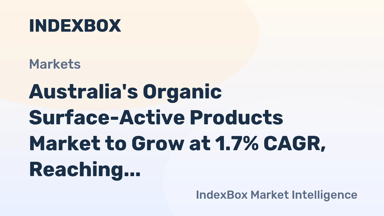 Australia's Organic Surface-Active Products Market to Grow at 1.7% CAGR, Reaching 81K Tons by 2035