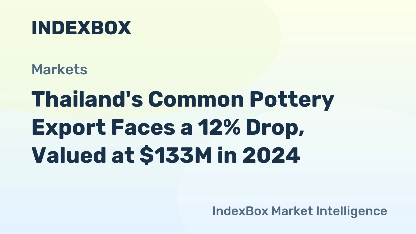 Thailand's Common Pottery Export Faces a 12% Drop, Valued at $133M in 2024