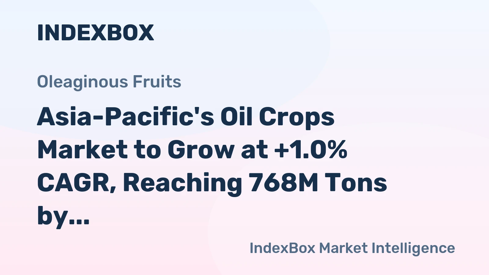 Asia-Pacific's Oil Crops Market to Grow at +1.0% CAGR, Reaching 768M Tons by 2035