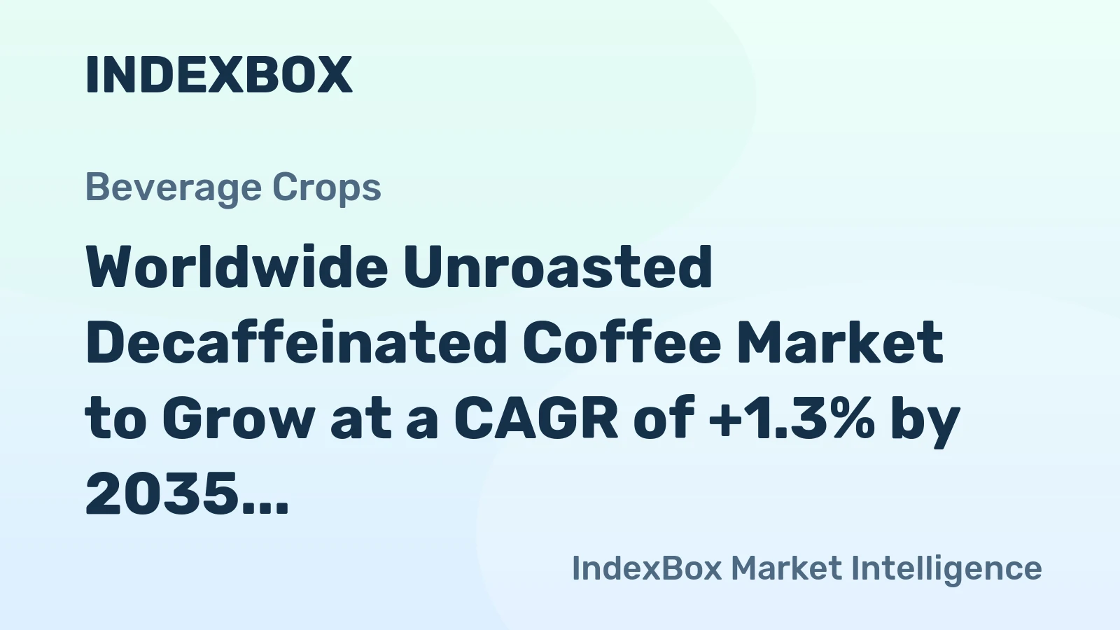 Worldwide Unroasted Decaffeinated Coffee Market to Grow at a CAGR of +1.3% by 2035