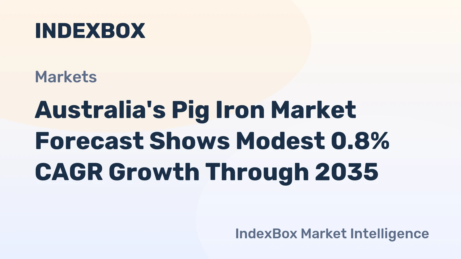 Australia's Pig Iron Market Forecast Shows Modest 0.8% CAGR Growth Through 2035