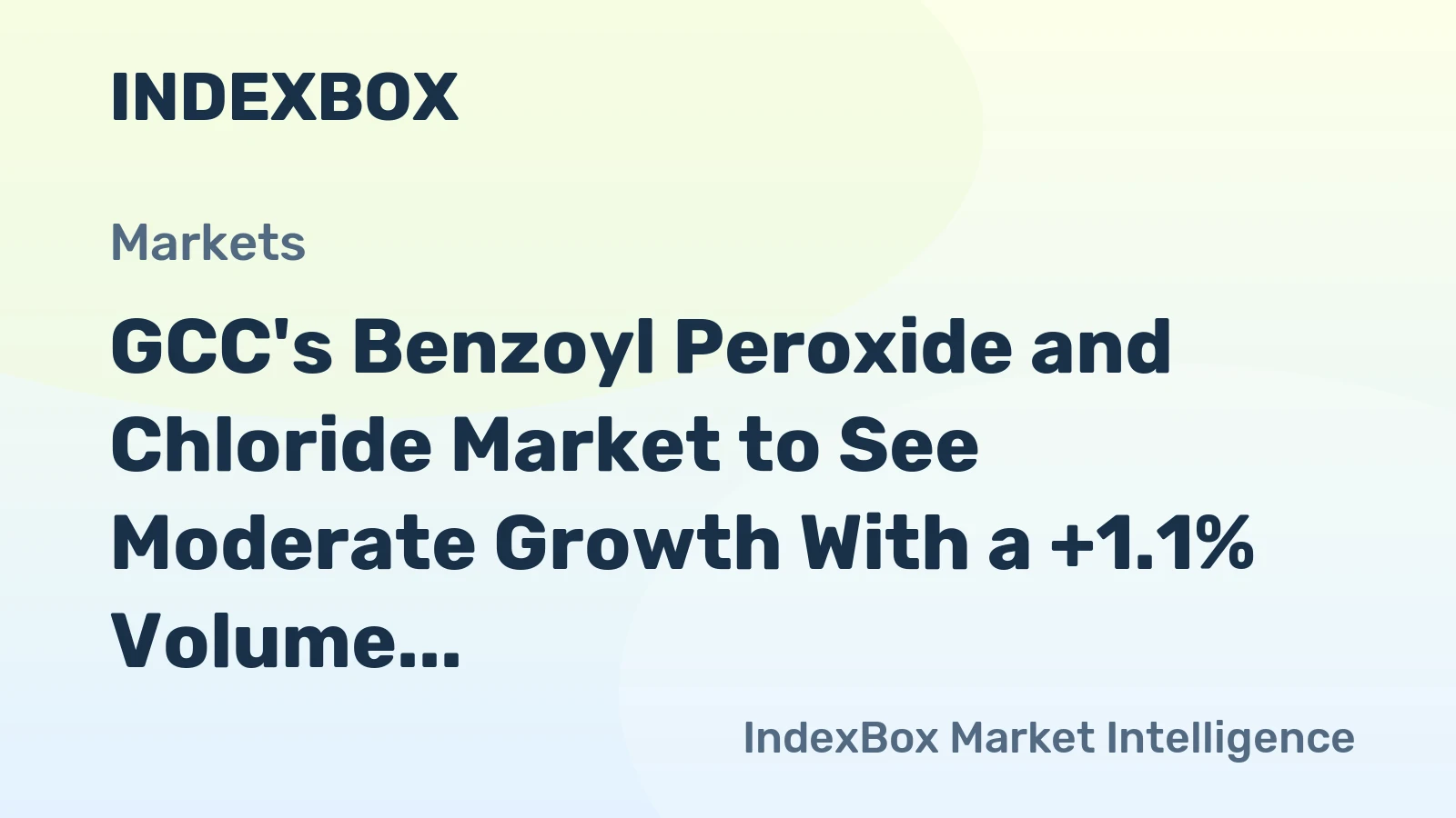GCC's Benzoyl Peroxide and Chloride Market to See Moderate Growth With a +1.1% Volume CAGR Through 2035
