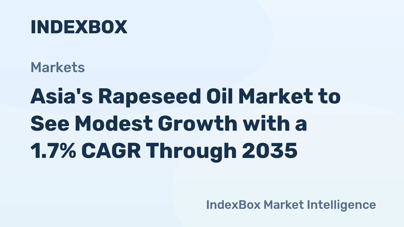 Asia's Rapeseed Oil Market to See Modest Growth with a 1.7% CAGR Through 2035