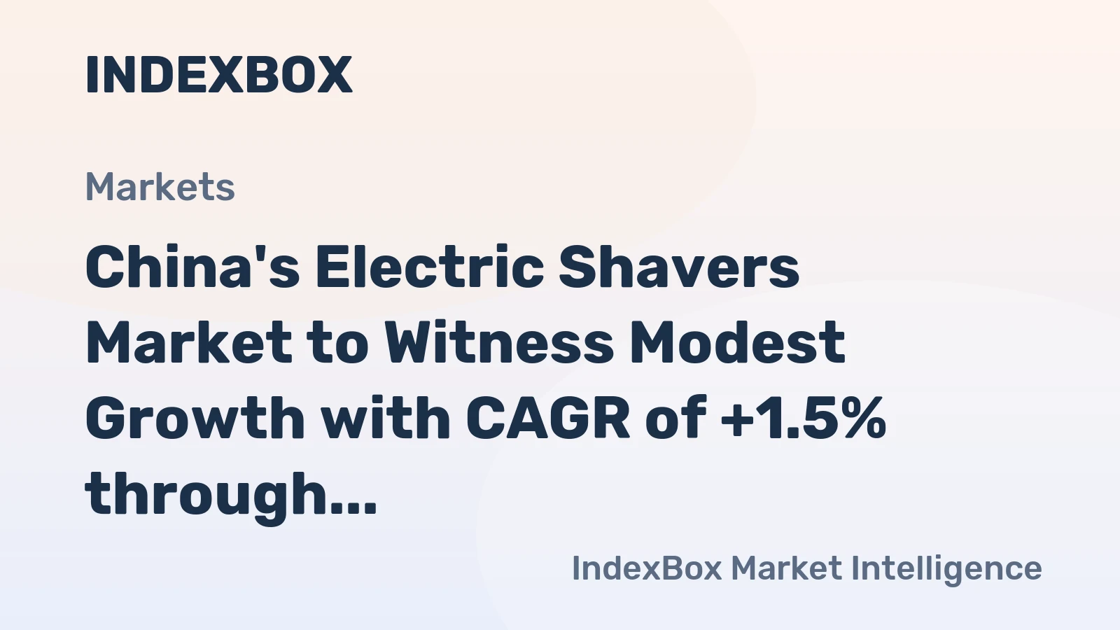 China's Electric Shavers Market to Witness Modest Growth with CAGR of +1.5% through 2035
