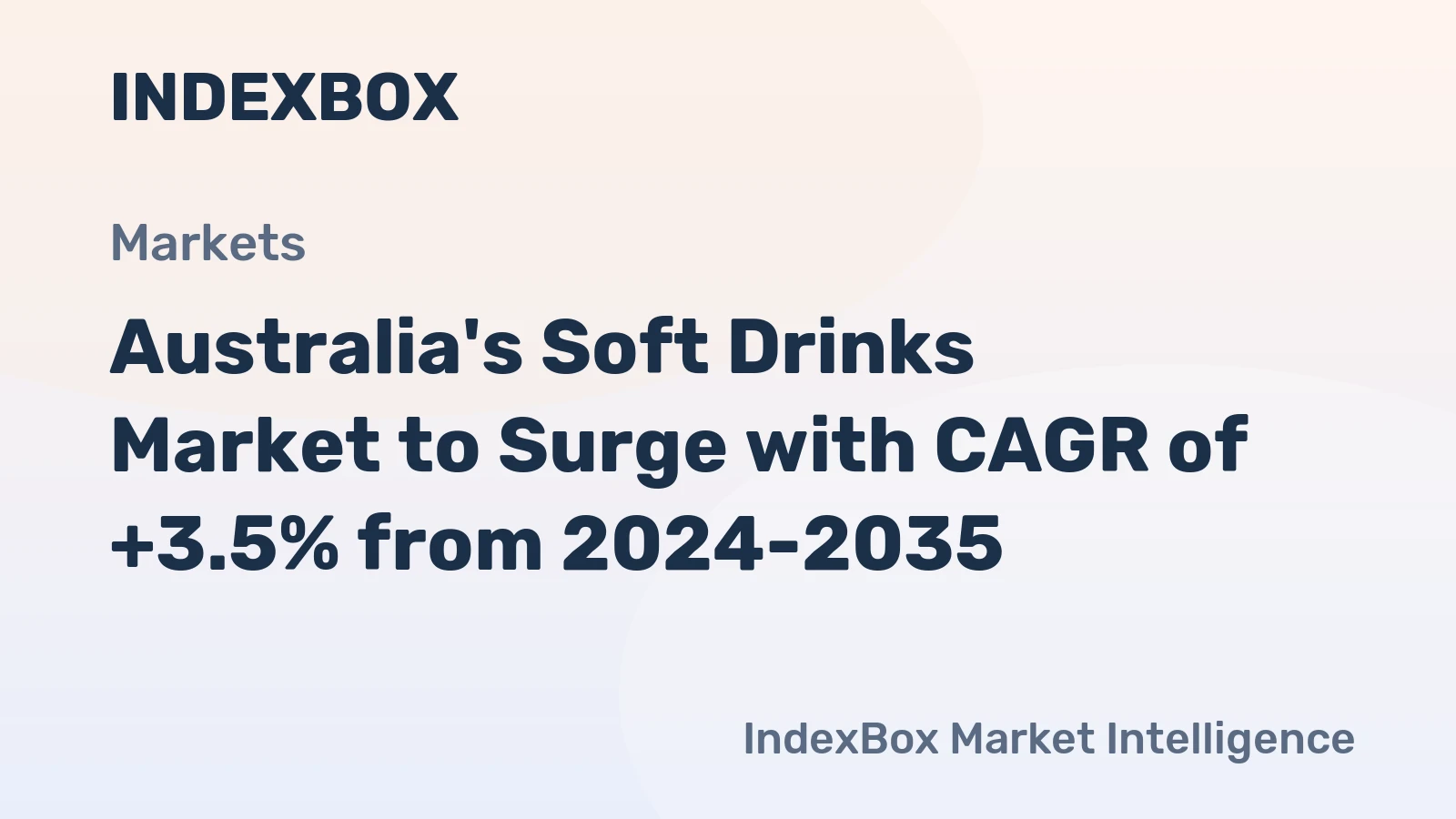 Australia's Soft Drinks Market to Surge with CAGR of +3.5% from 2024-2035