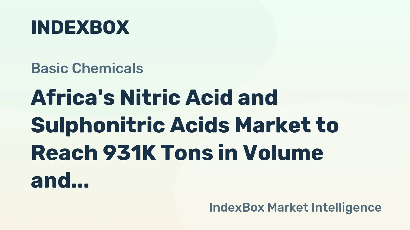 Africa's Nitric Acid and Sulphonitric Acids Market to Reach 931K Tons in Volume and $641M in Value by 2035