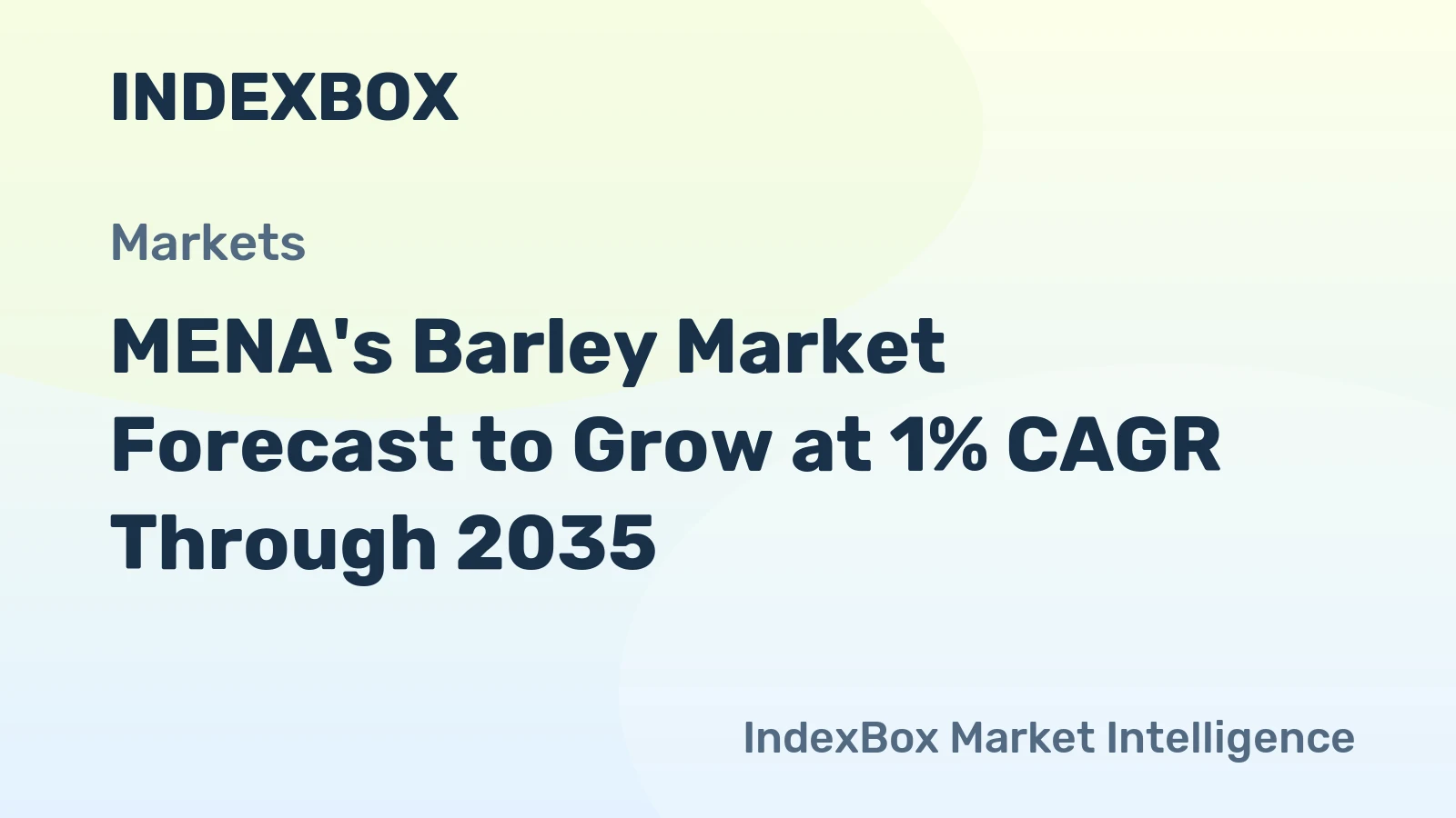 MENA's Barley Market Forecast to Grow at 1% CAGR Through 2035