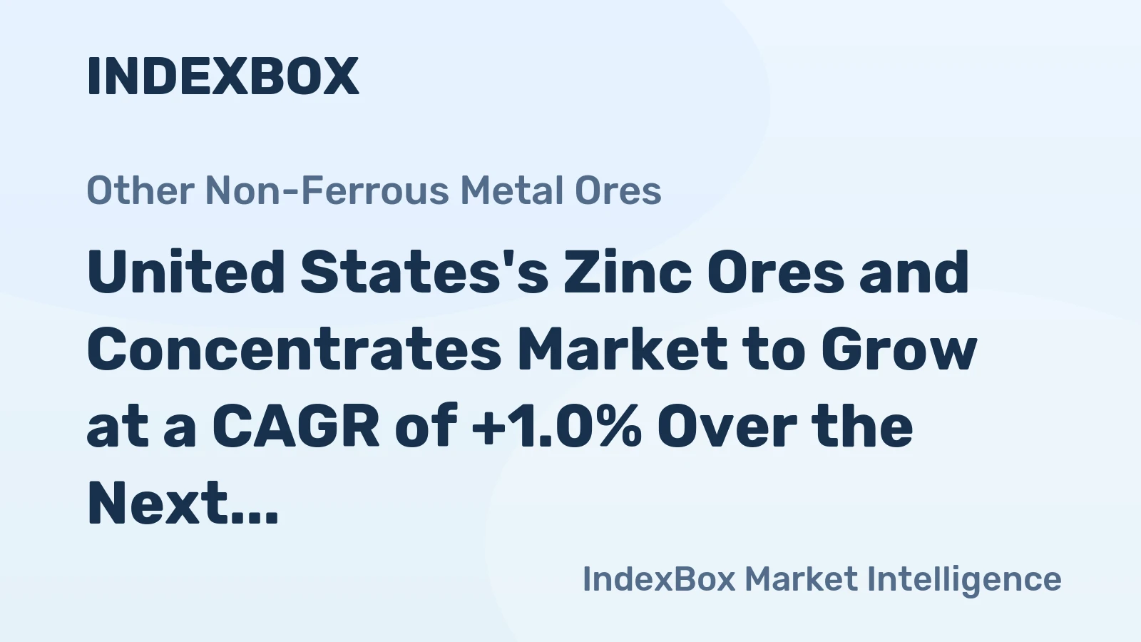 United States's Zinc Ores and Concentrates Market to Grow at a CAGR of +1.0% Over the Next Decade