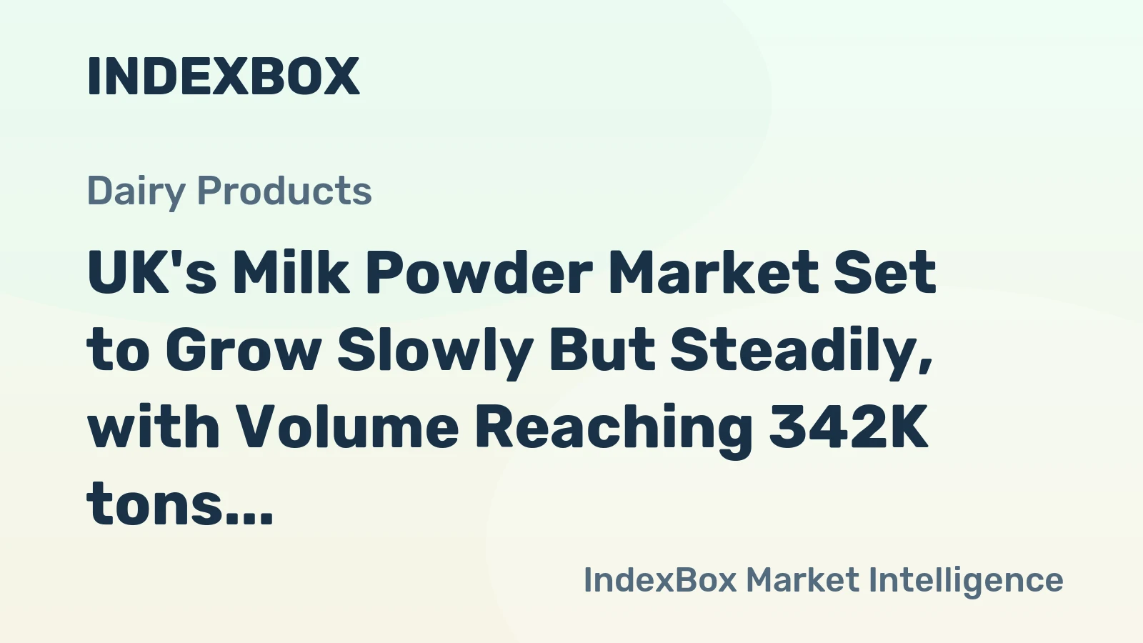 UK's Milk Powder Market Set to Grow Slowly But Steadily, with Volume Reaching 342K tons and Value Reaching $975M by 2035