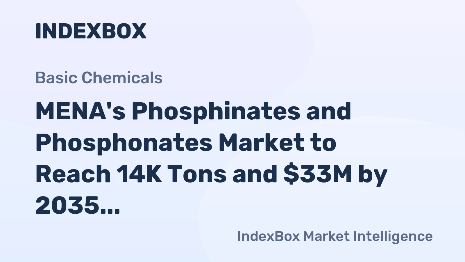 MENA's Phosphinates and Phosphonates Market to Reach 14K Tons and $33M by 2035