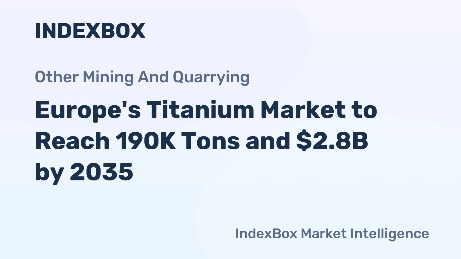 Europe's Titanium Market to Reach 190K Tons and $2.8B by 2035