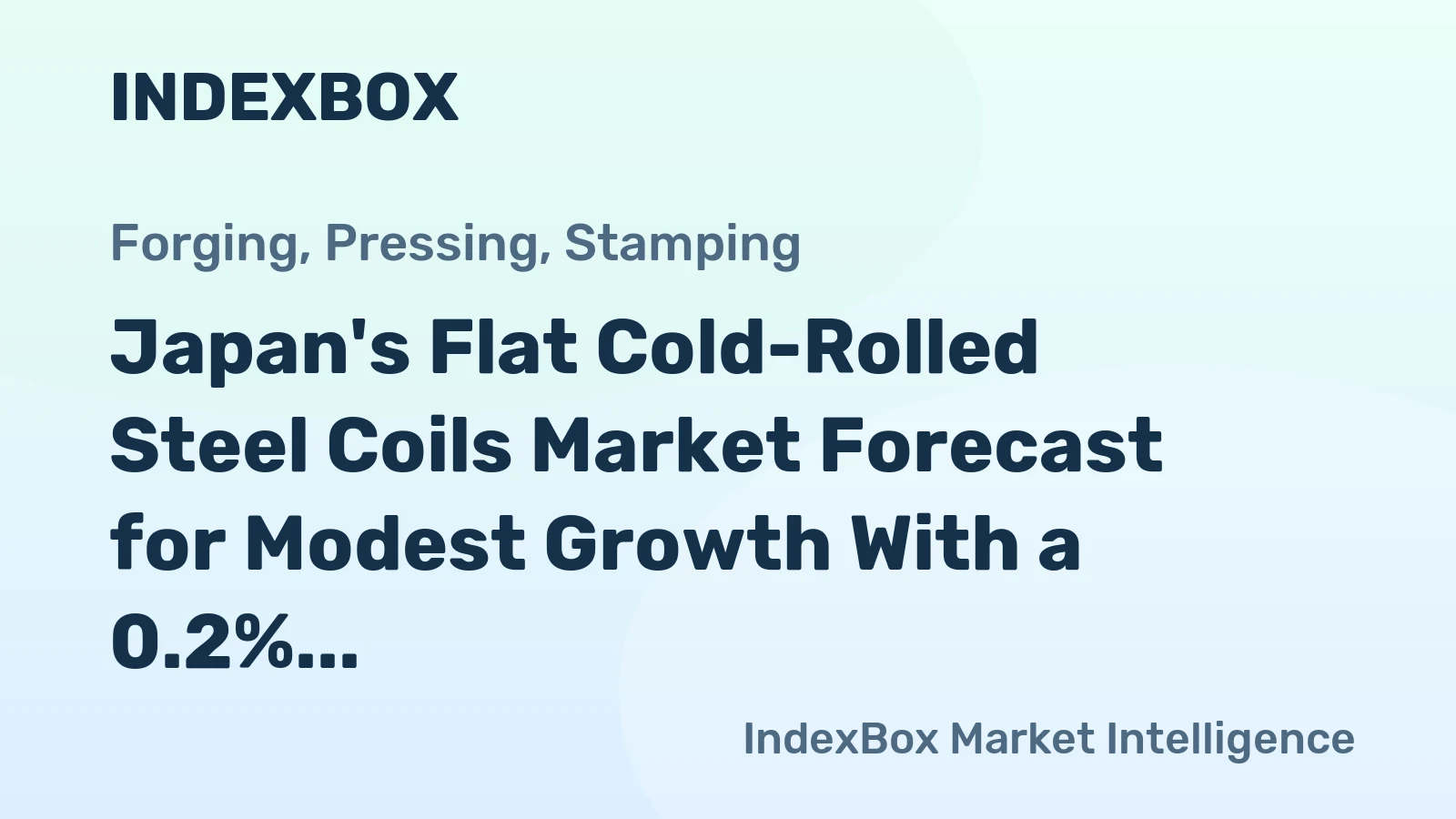 Japan's Flat Cold-Rolled Steel Coils Market Forecast for Modest Growth With a 0.2% Volume CAGR Through 2035