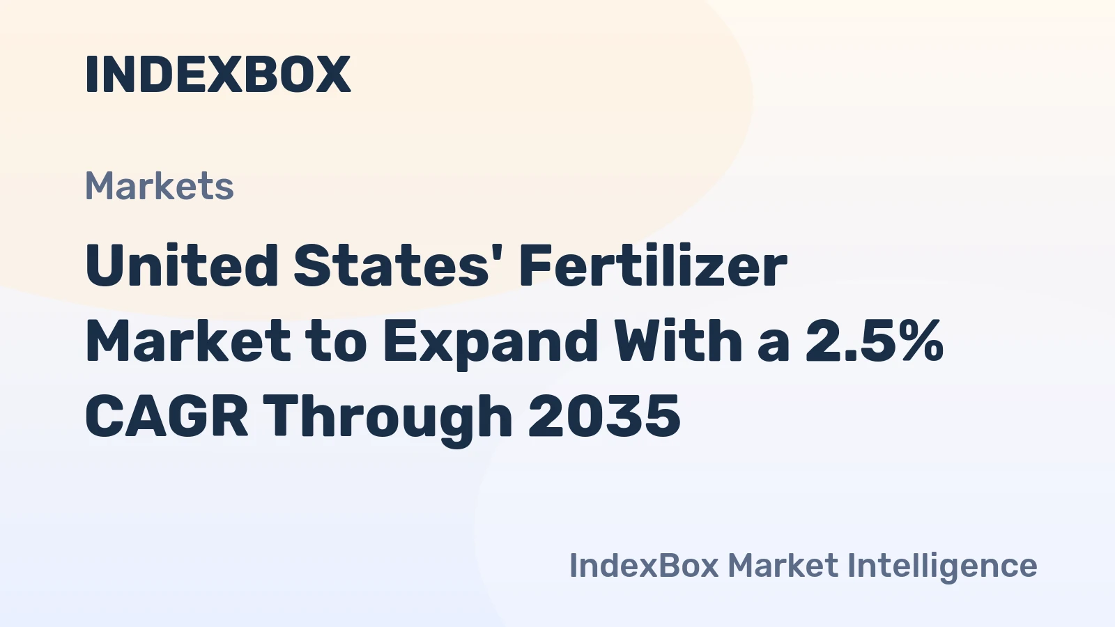 United States' Fertilizer Market to Expand With a 2.5% CAGR Through 2035
