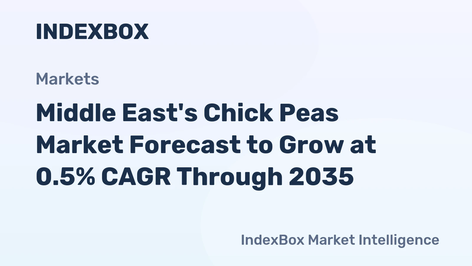 Middle East's Chick Peas Market Forecast to Grow at 0.5% CAGR Through 2035