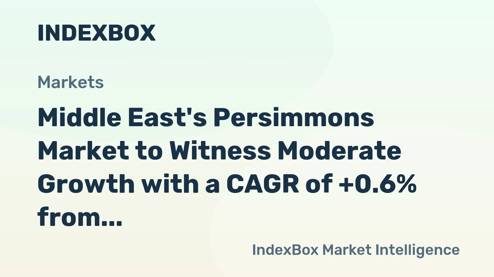 Middle East's Persimmons Market to Witness Moderate Growth with a CAGR of +0.6% from 2024 to 2035