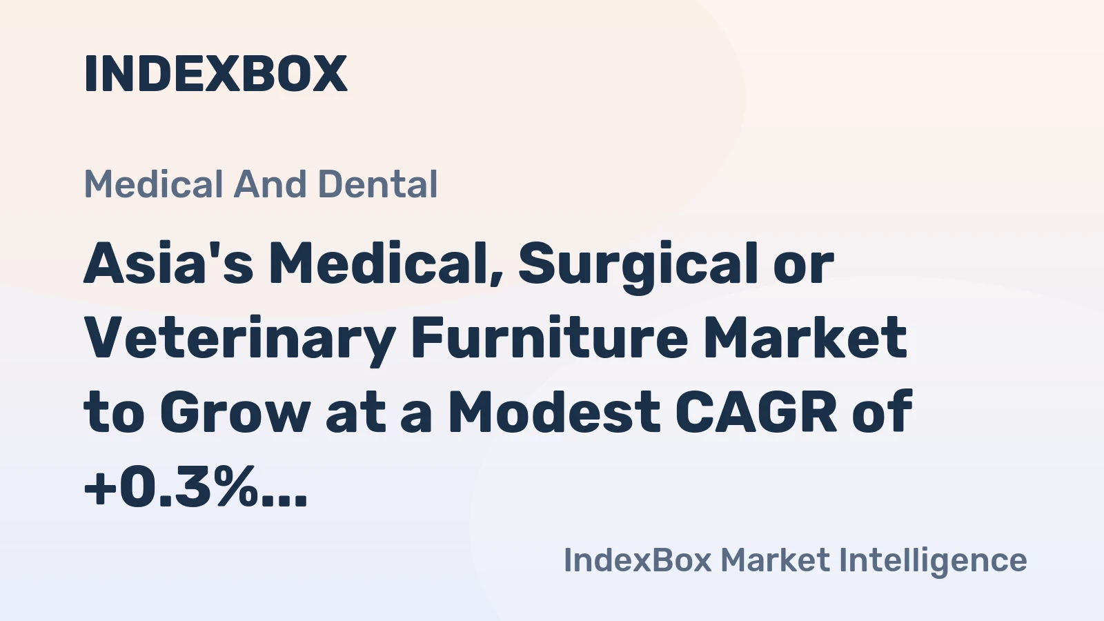 Asia's Medical, Surgical or Veterinary Furniture Market to Grow at a Modest CAGR of +0.3% Through 2035