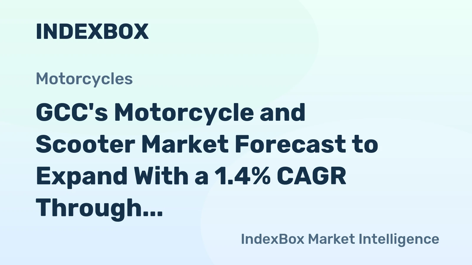 GCC's Motorcycle and Scooter Market Forecast to Expand With a 1.4% CAGR Through 2035