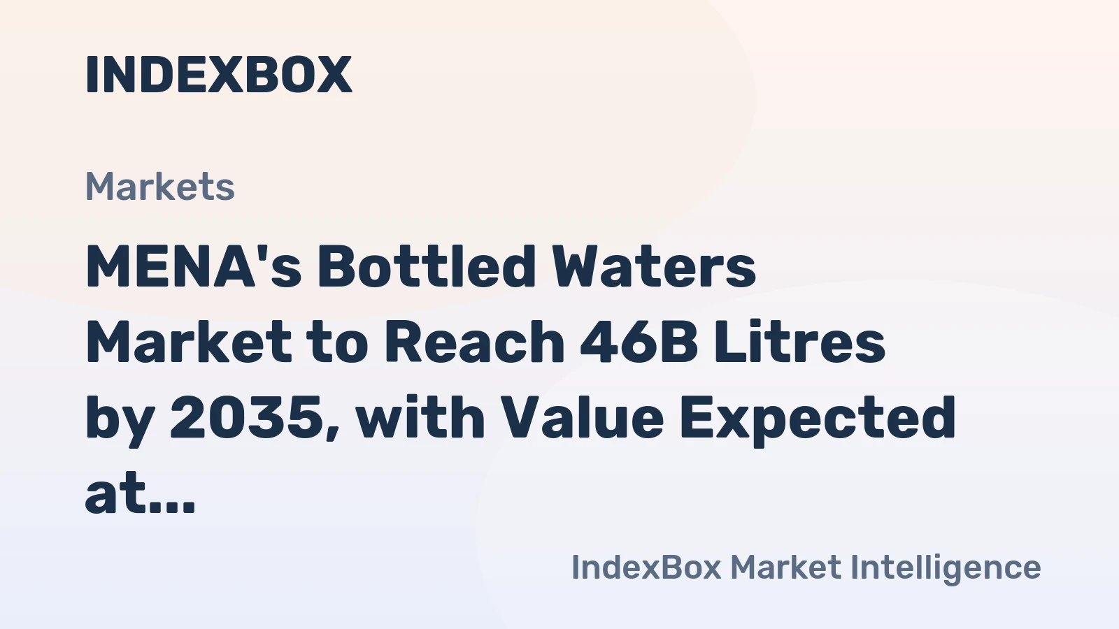 MENA's Bottled Waters Market to Reach 46B Litres by 2035, with Value Expected at $6.2B