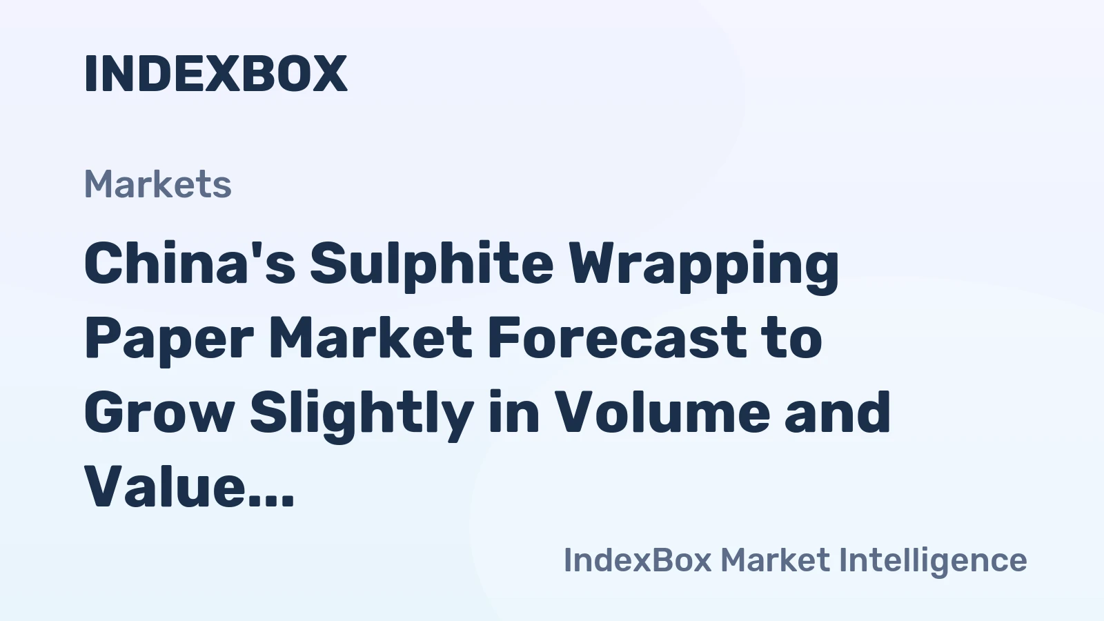 China's Sulphite Wrapping Paper Market Forecast to Grow Slightly in Volume and Value by 2035
