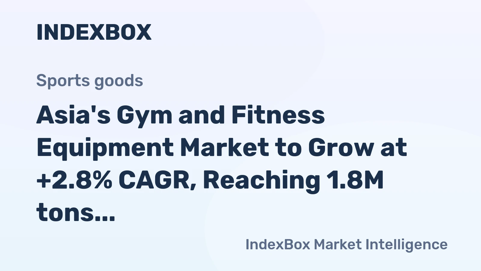 Asia's Gym and Fitness Equipment Market to Grow at +2.8% CAGR, Reaching 1.8M tons by 2035
