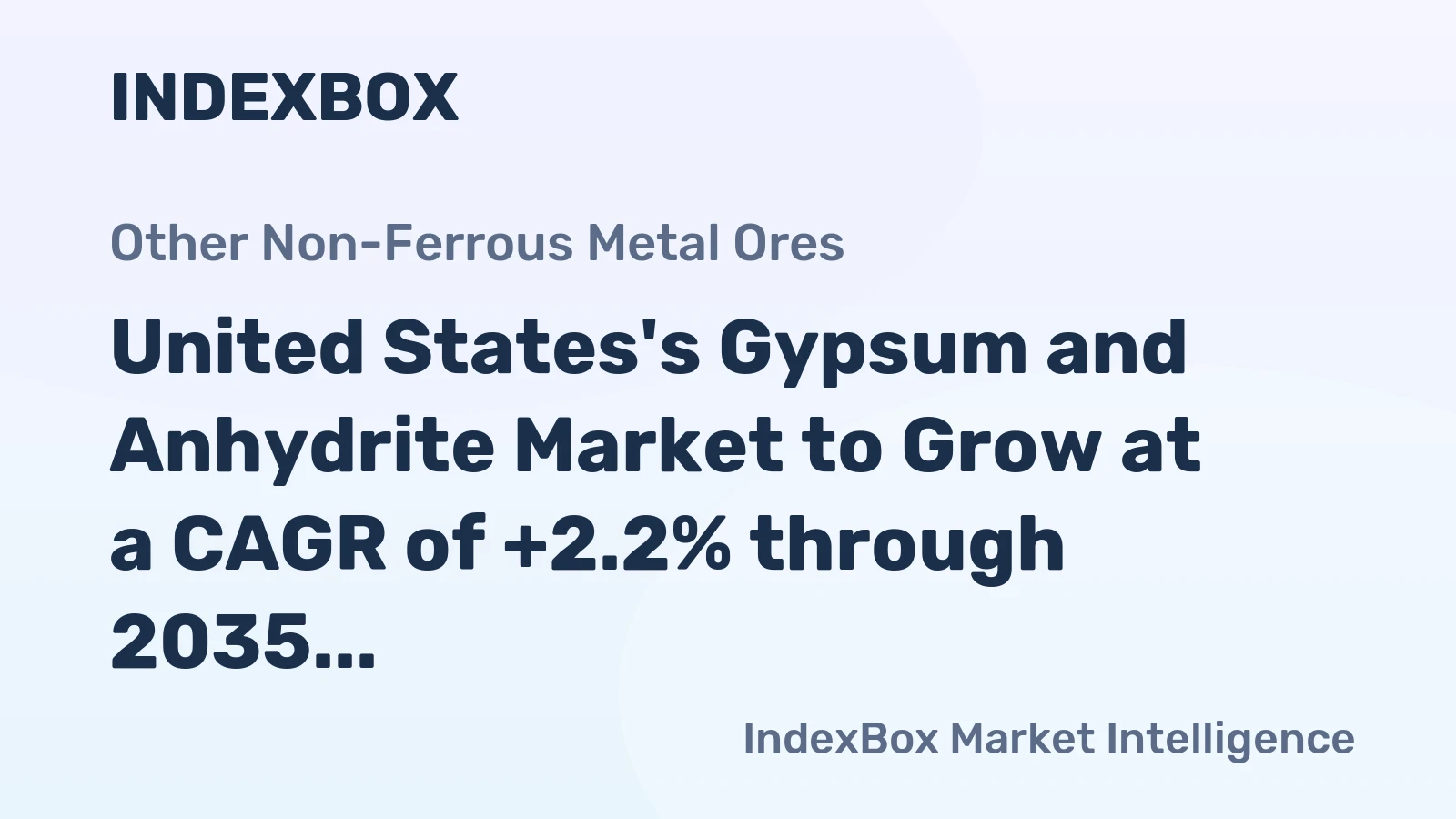 United States's Gypsum and Anhydrite Market to Grow at a CAGR of +2.2% through 2035