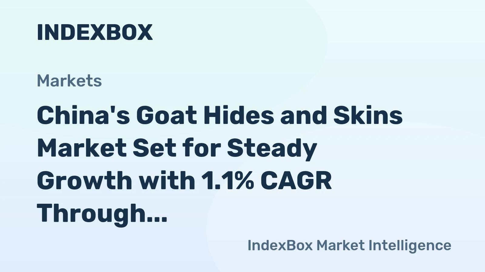 China's Goat Hides and Skins Market Set for Steady Growth with 1.1% CAGR Through 2035