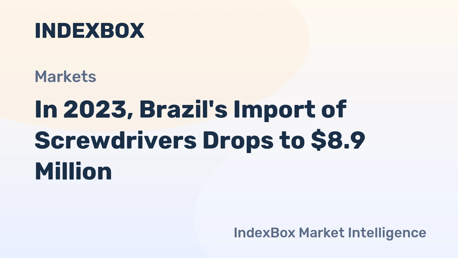 In 2023, Brazil's Import of Screwdrivers Drops to $8.9 Million