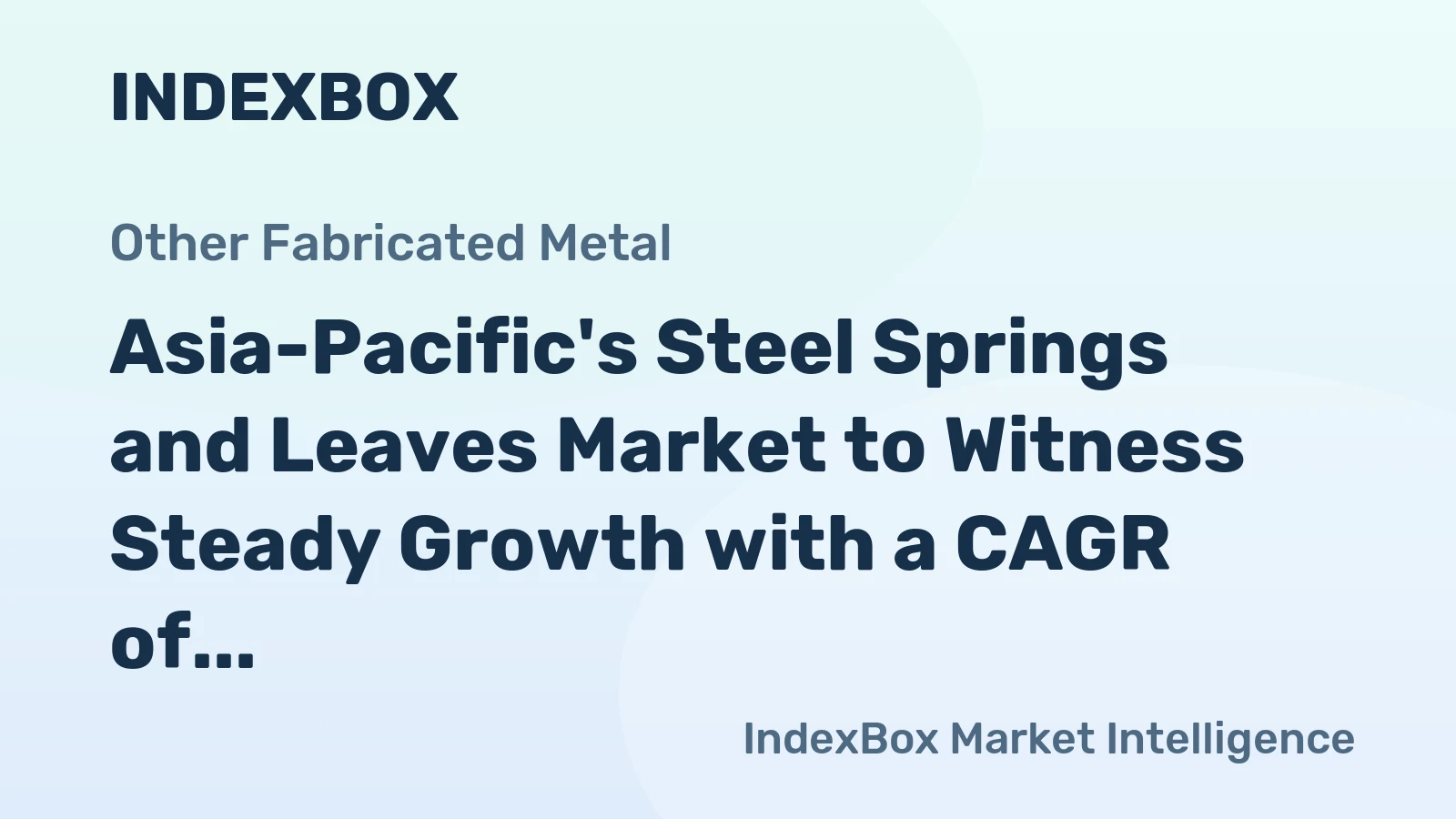 Asia-Pacific's Steel Springs and Leaves Market to Witness Steady Growth with a CAGR of +1.5% from 2024 to 2035