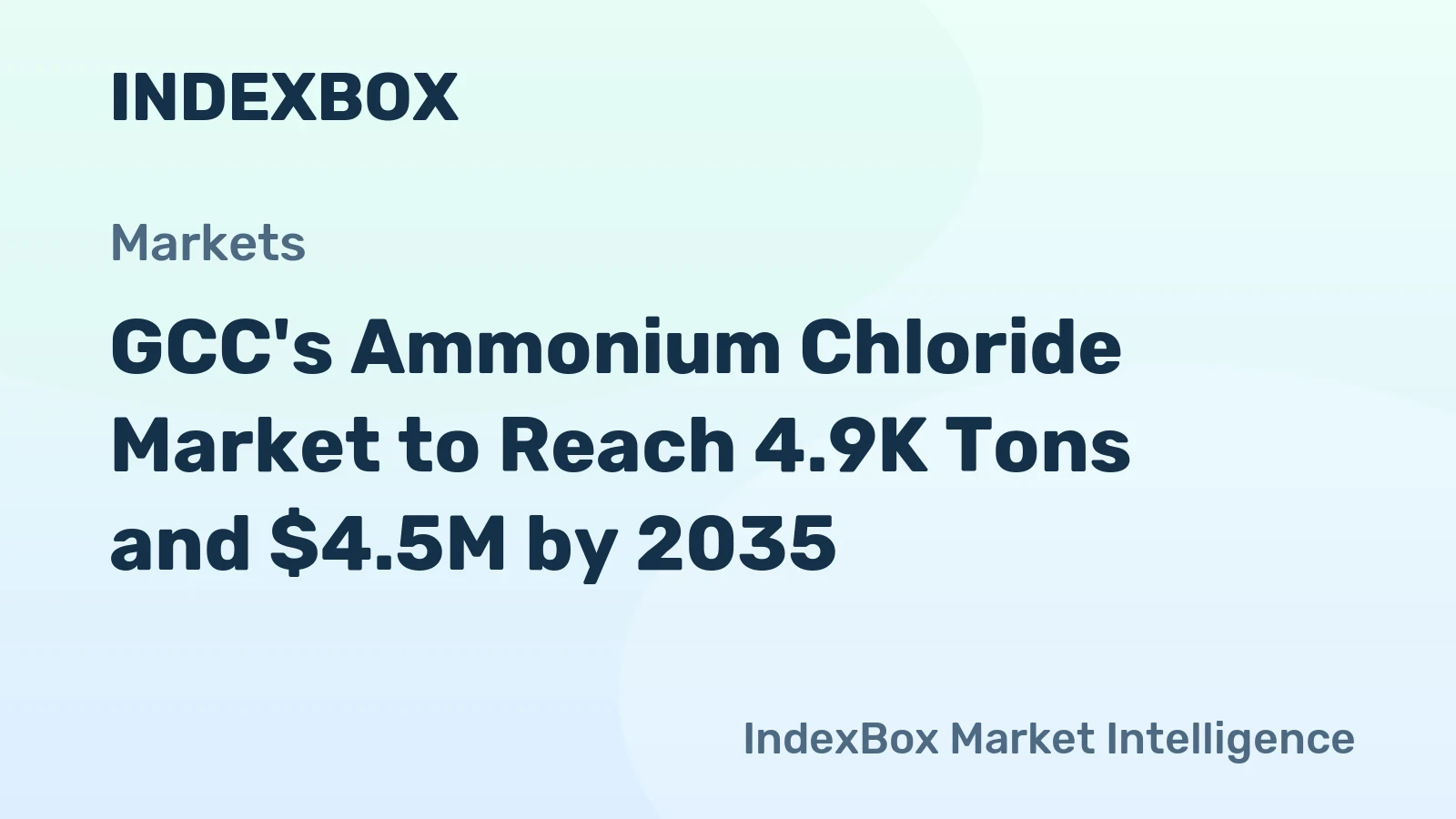 GCC's Ammonium Chloride Market to Reach 4.9K Tons and $4.5M by 2035