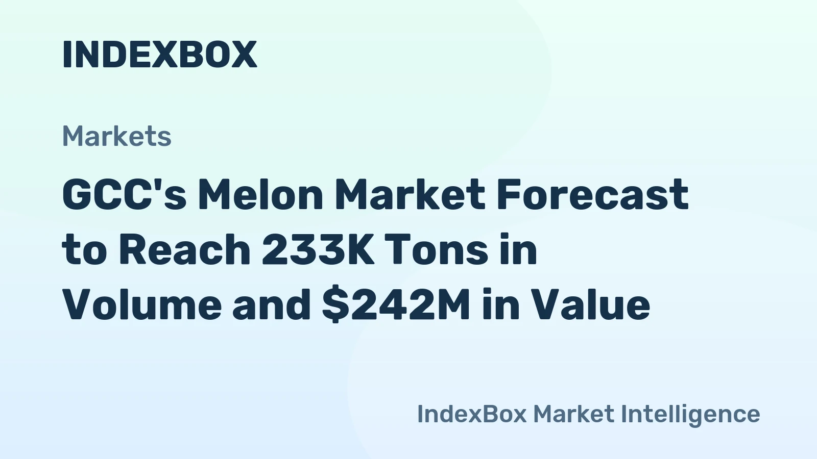 GCC's Melon Market Forecast to Reach 233K Tons in Volume and $242M in Value