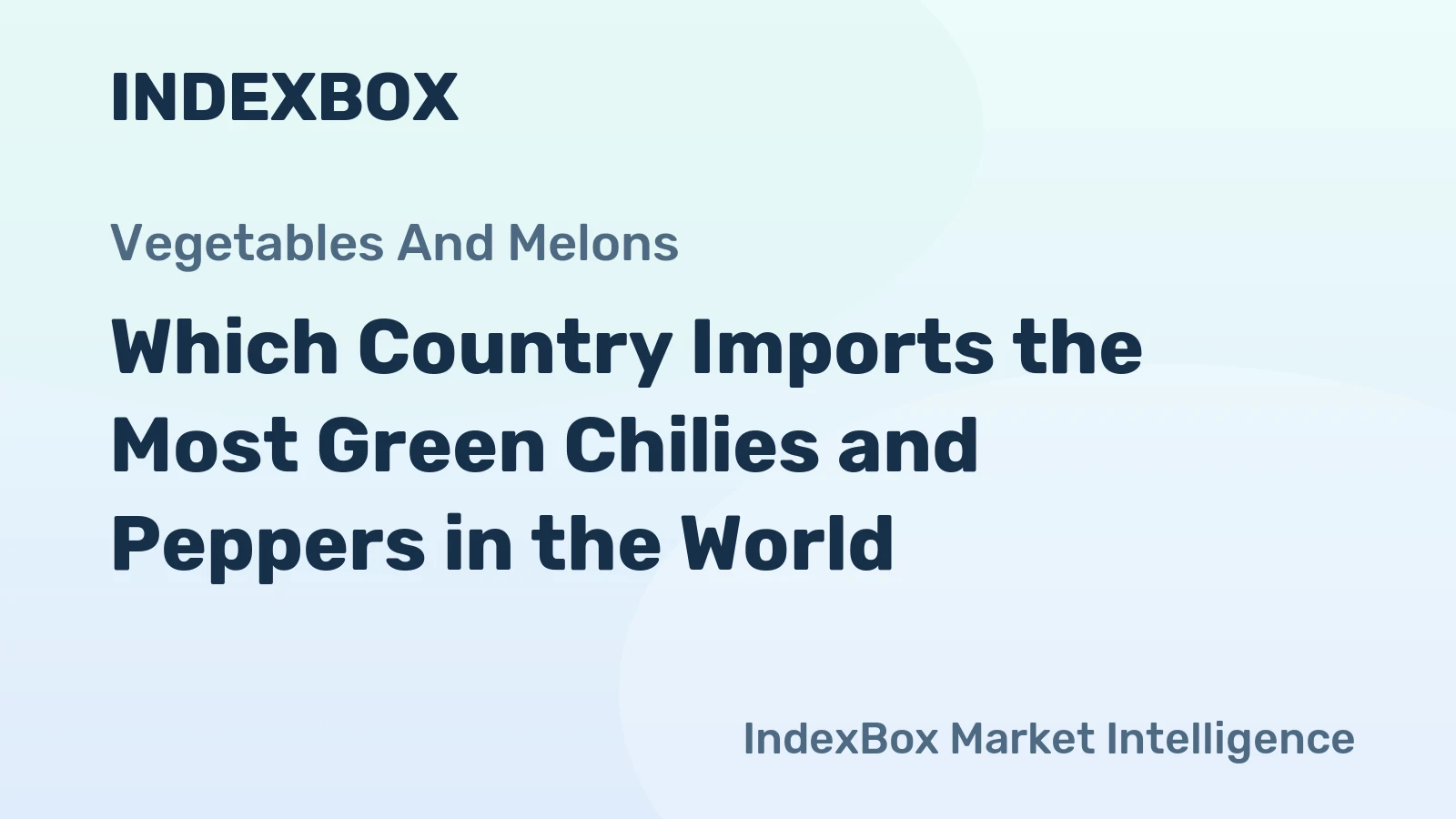 Which Country Imports the Most Green Chilies and Peppers in the World?