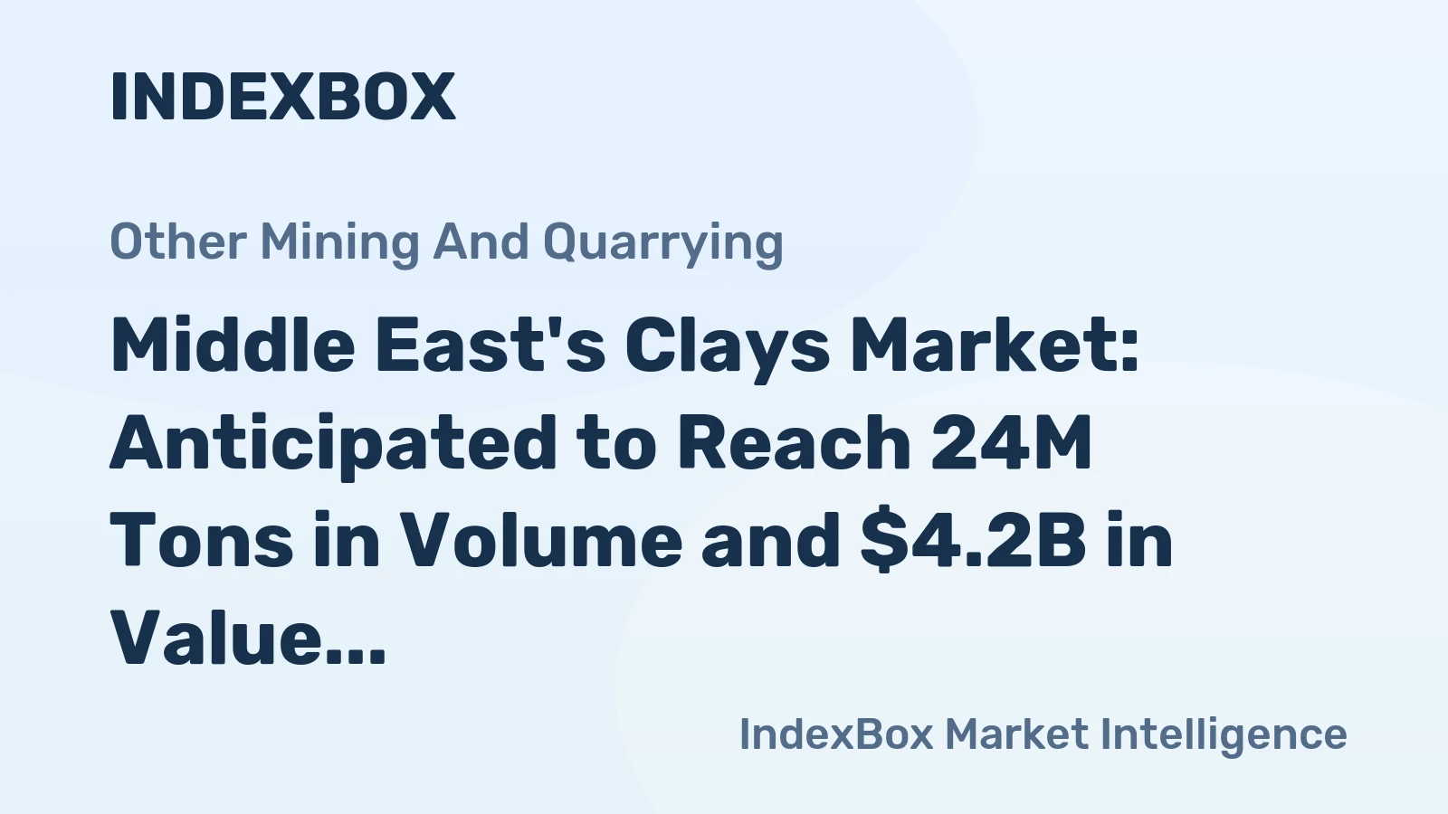 Middle East's Clays Market: Anticipated to Reach 24M Tons in Volume and $4.2B in Value by 2035