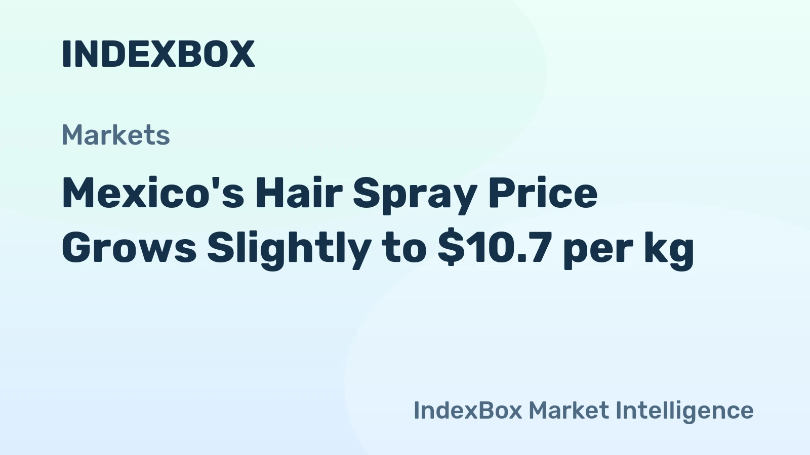 Mexico's Hair Spray Price Grows Slightly to $10.7 per kg