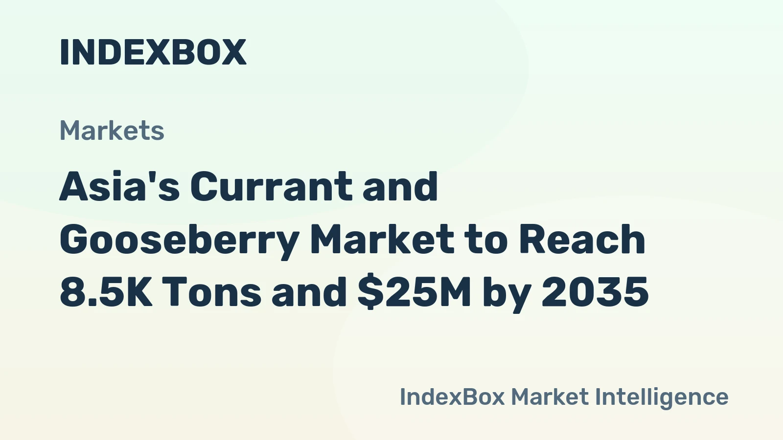 Asia's Currant and Gooseberry Market to Reach 8.5K Tons and $25M by 2035