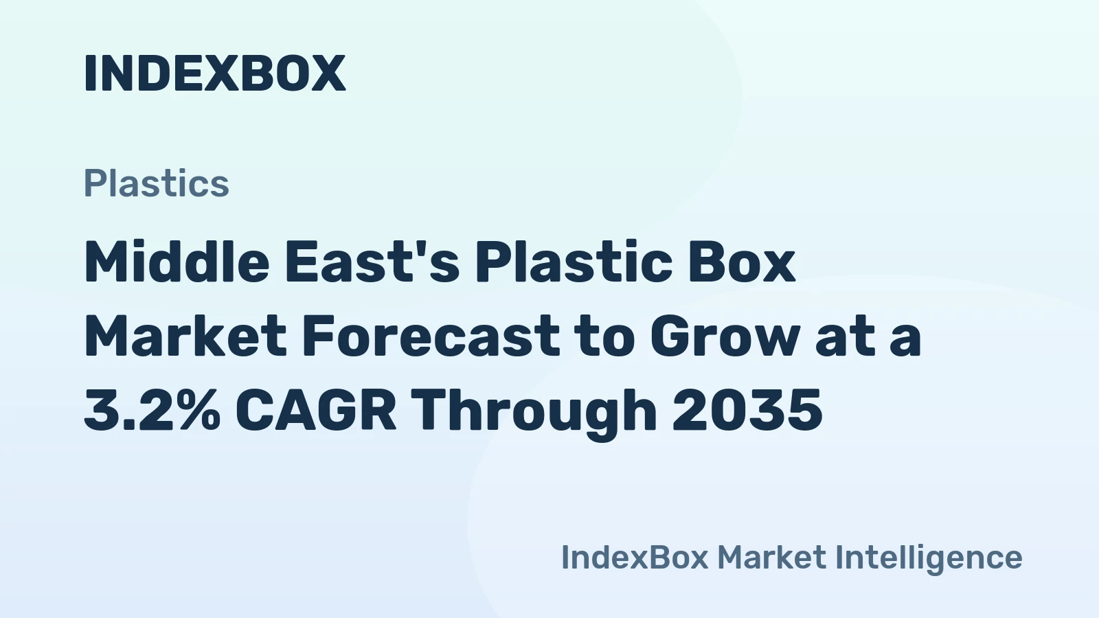 Middle East's Plastic Box Market Forecast to Grow at a 3.2% CAGR Through 2035