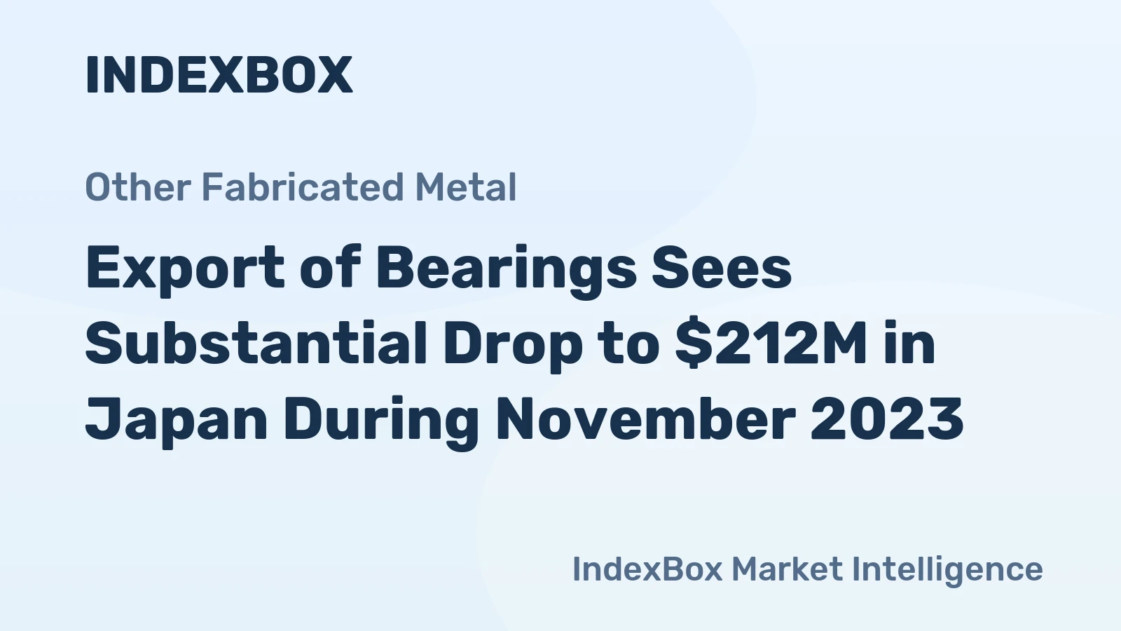 Export of Bearings Sees Substantial Drop to $212M in Japan During November 2023