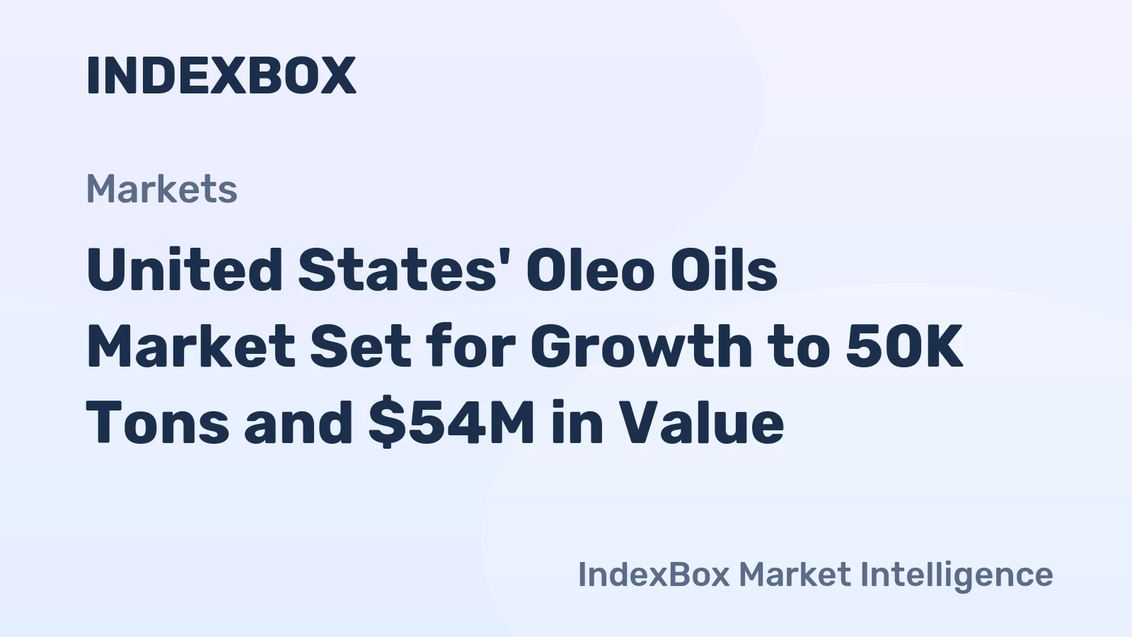 United States' Oleo Oils Market Set for Growth to 50K Tons and $54M in Value