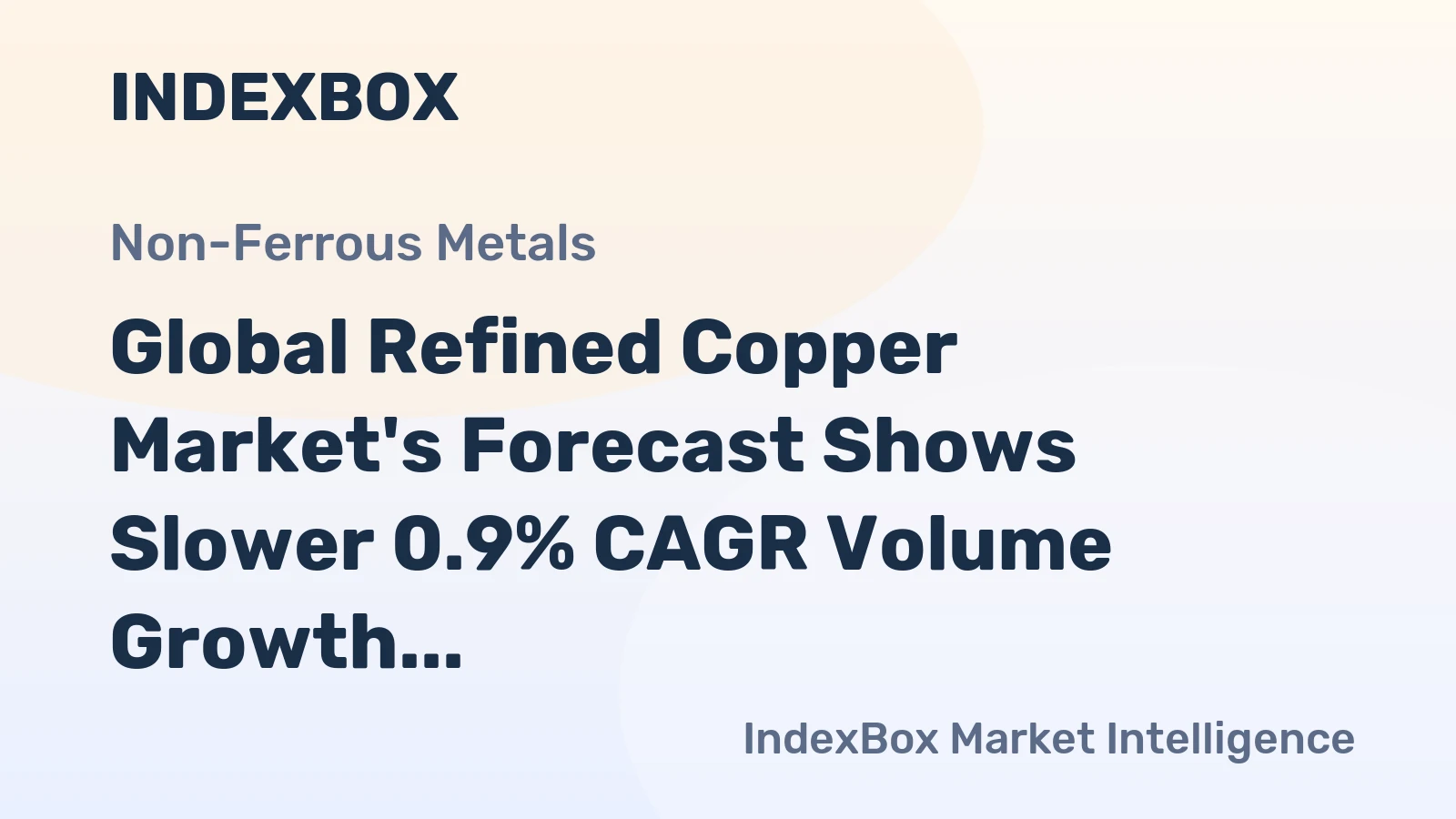 Global Refined Copper Market's Forecast Shows Slower 0.9% CAGR Volume Growth to 2035
