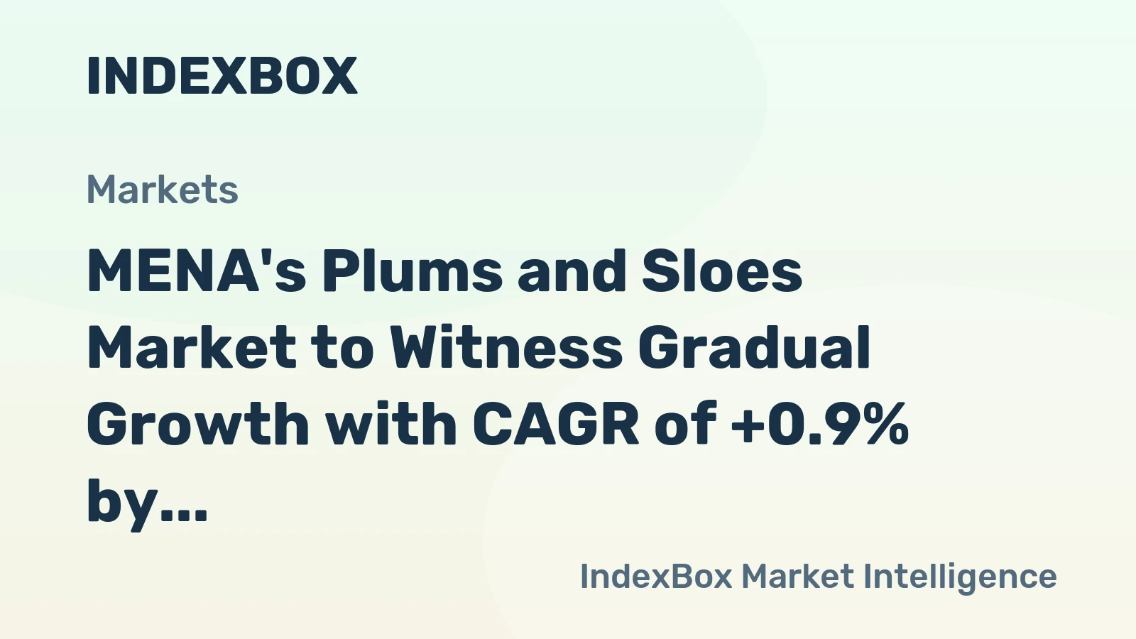 MENA's Plums and Sloes Market to Witness Gradual Growth with CAGR of +0.9% by 2035