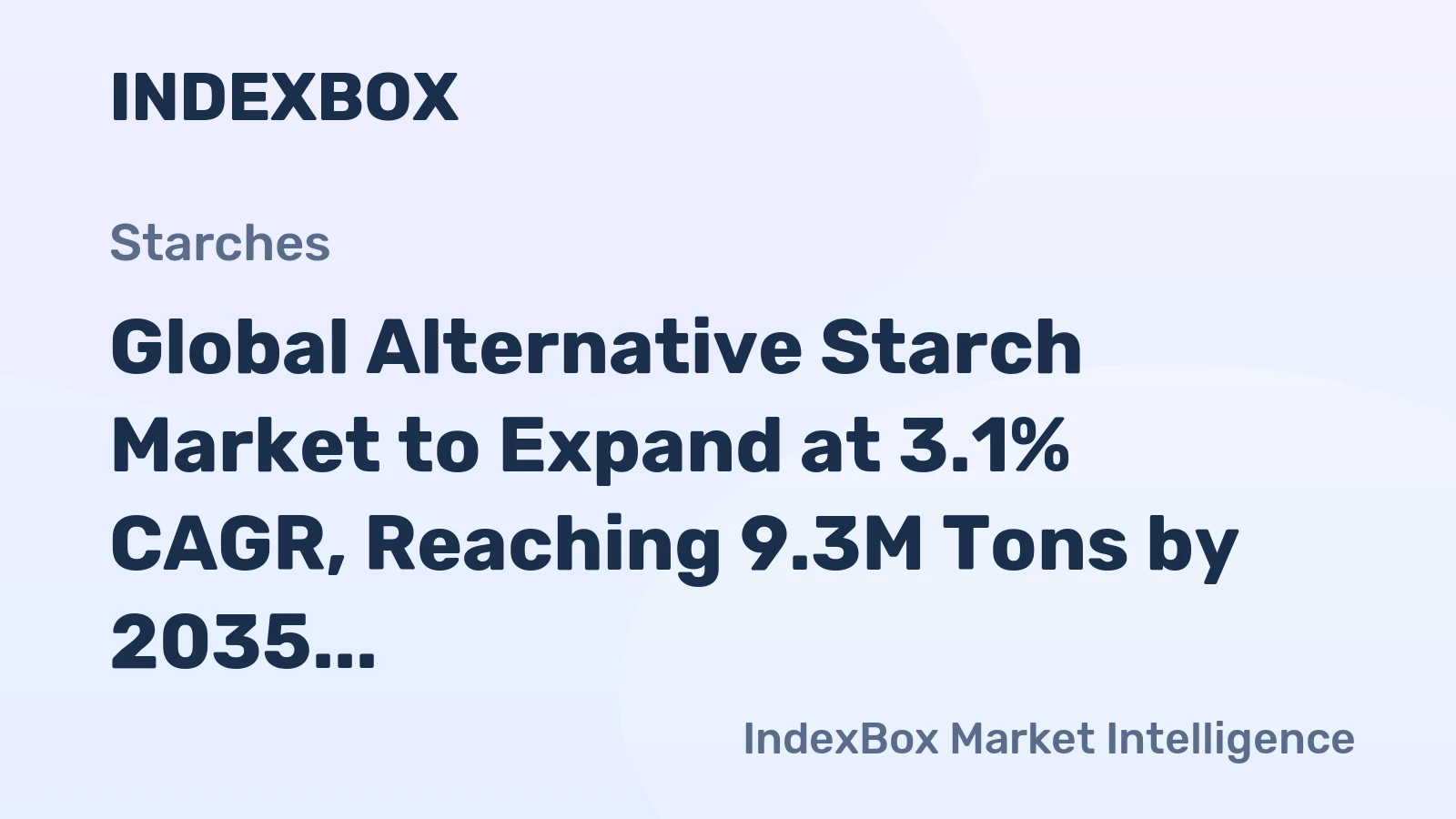 Global Alternative Starch Market to Expand at 3.1% CAGR, Reaching 9.3M Tons by 2035
