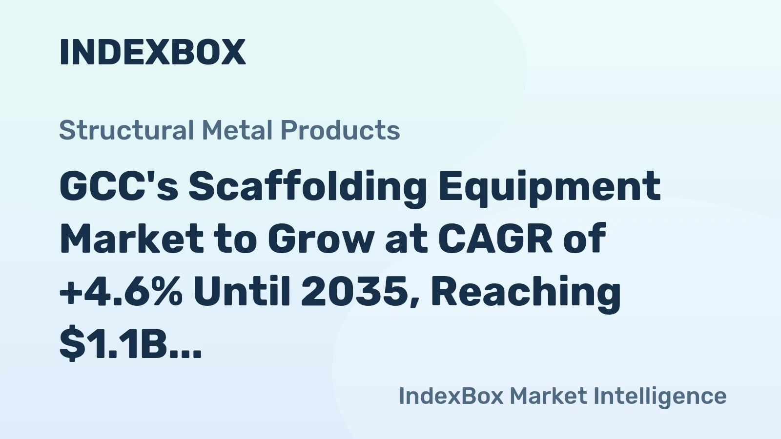 GCC's Scaffolding Equipment Market to Grow at CAGR of +4.6% Until 2035, Reaching $1.1B
