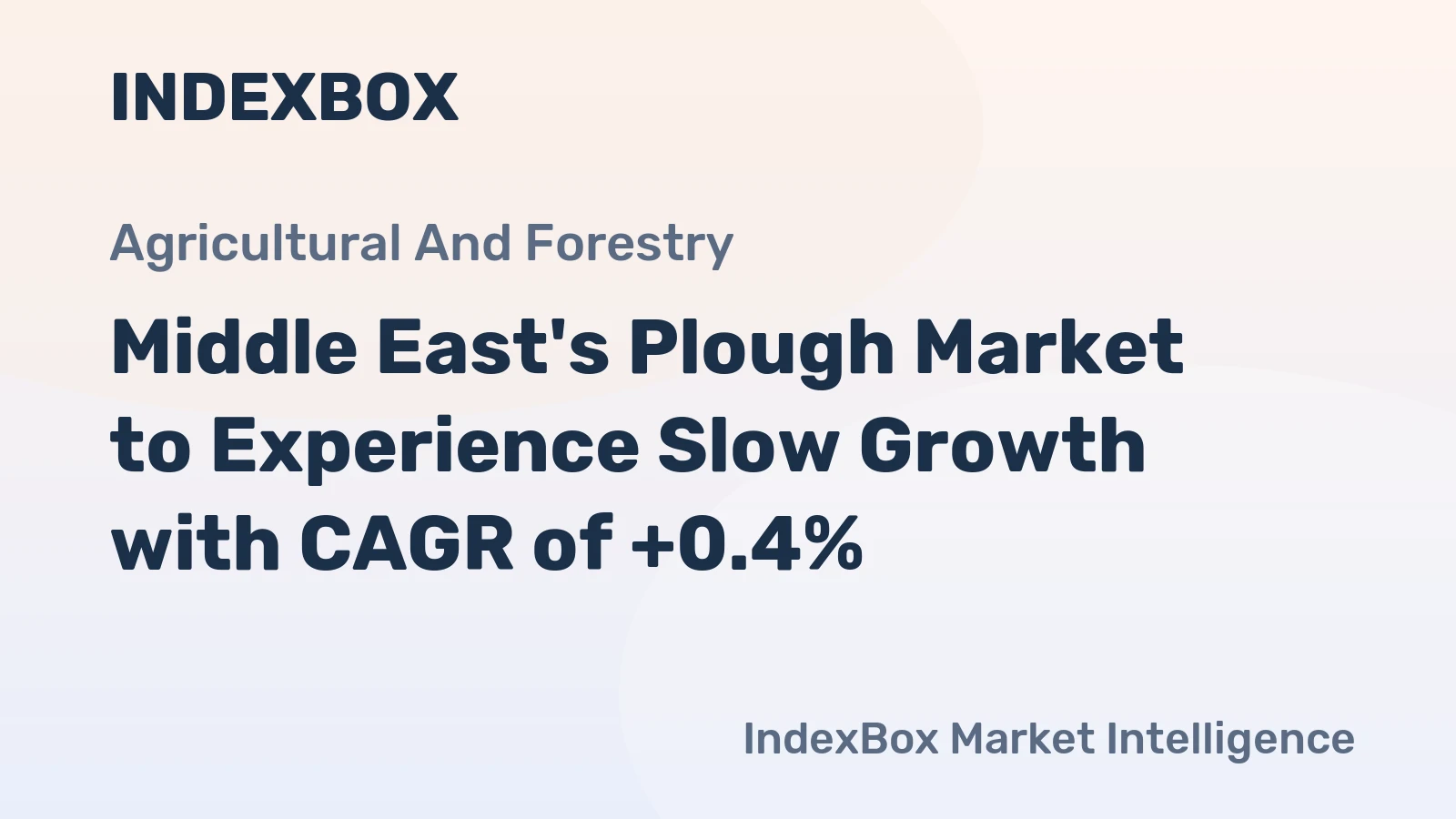 Middle East's Plough Market to Experience Slow Growth with CAGR of +0.4%