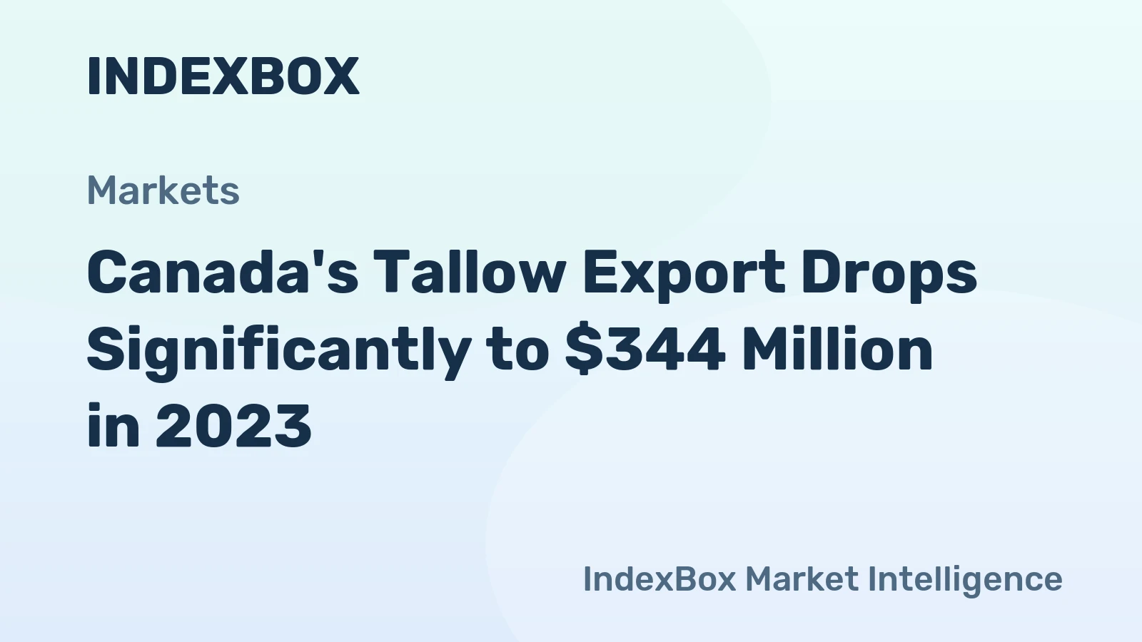 Canada's Tallow Export Drops Significantly to $344 Million in 2023