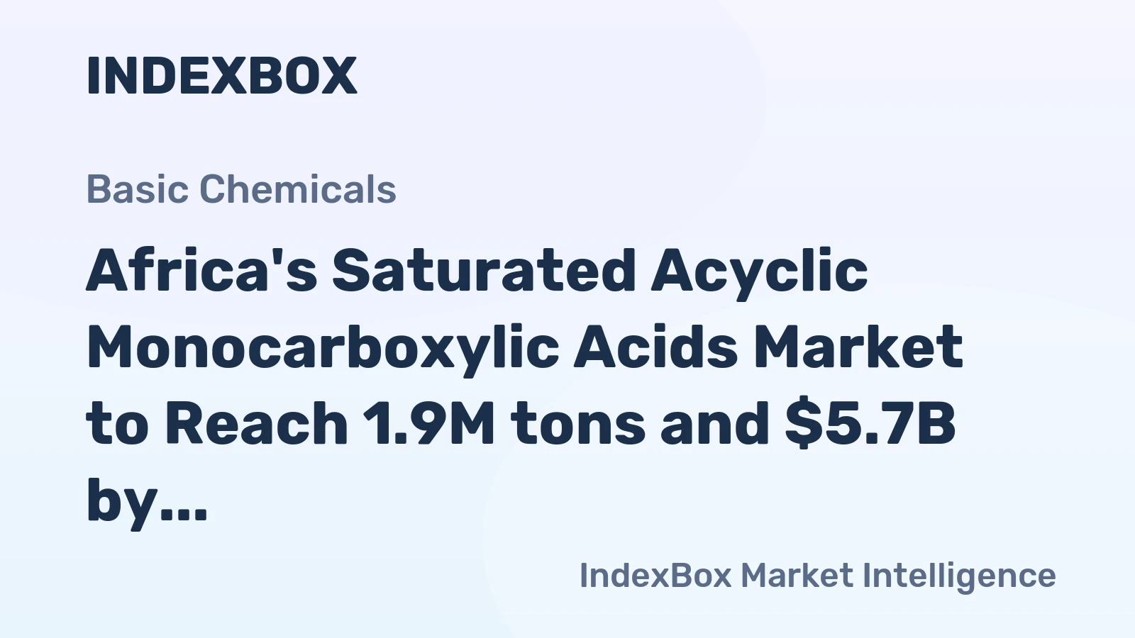 Africa's Saturated Acyclic Monocarboxylic Acids Market to Reach 1.9M tons and $5.7B by 2035