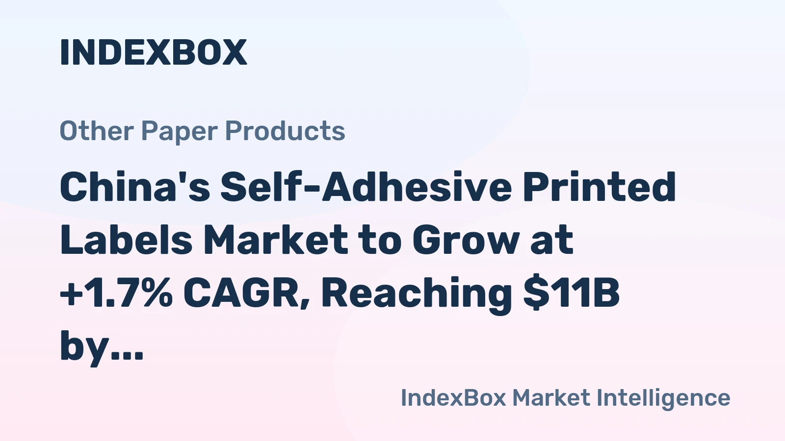 China's Self-Adhesive Printed Labels Market to Grow at +1.7% CAGR, Reaching $11B by 2035